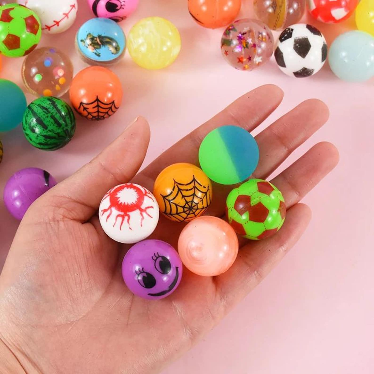 10/20/50pcs Colorful Bouncy Balls Toys – Rubber Jumping Balls for Kids ...