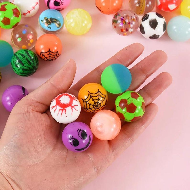 10/20/50pcs Colorful Bouncy Balls Toys – Rubber Jumping Balls for Kids ...