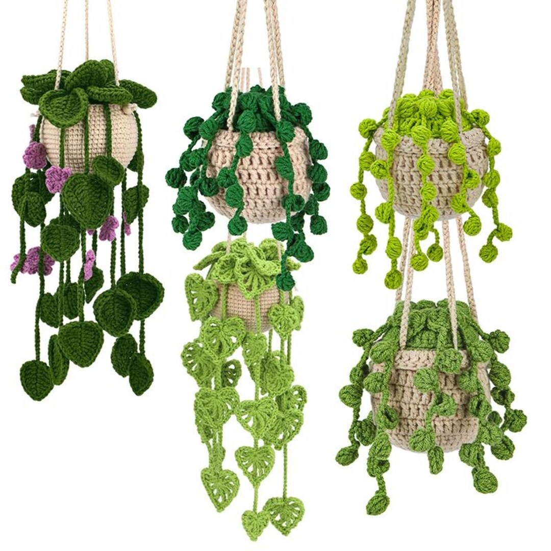Crochet Hanging Plant Kit – With Instruction Easy Hand Knitting DIY ...