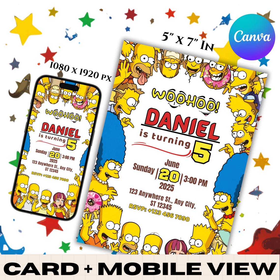 Editable Simpsons Birthday Invitations | Simpsons Party Invitation ...