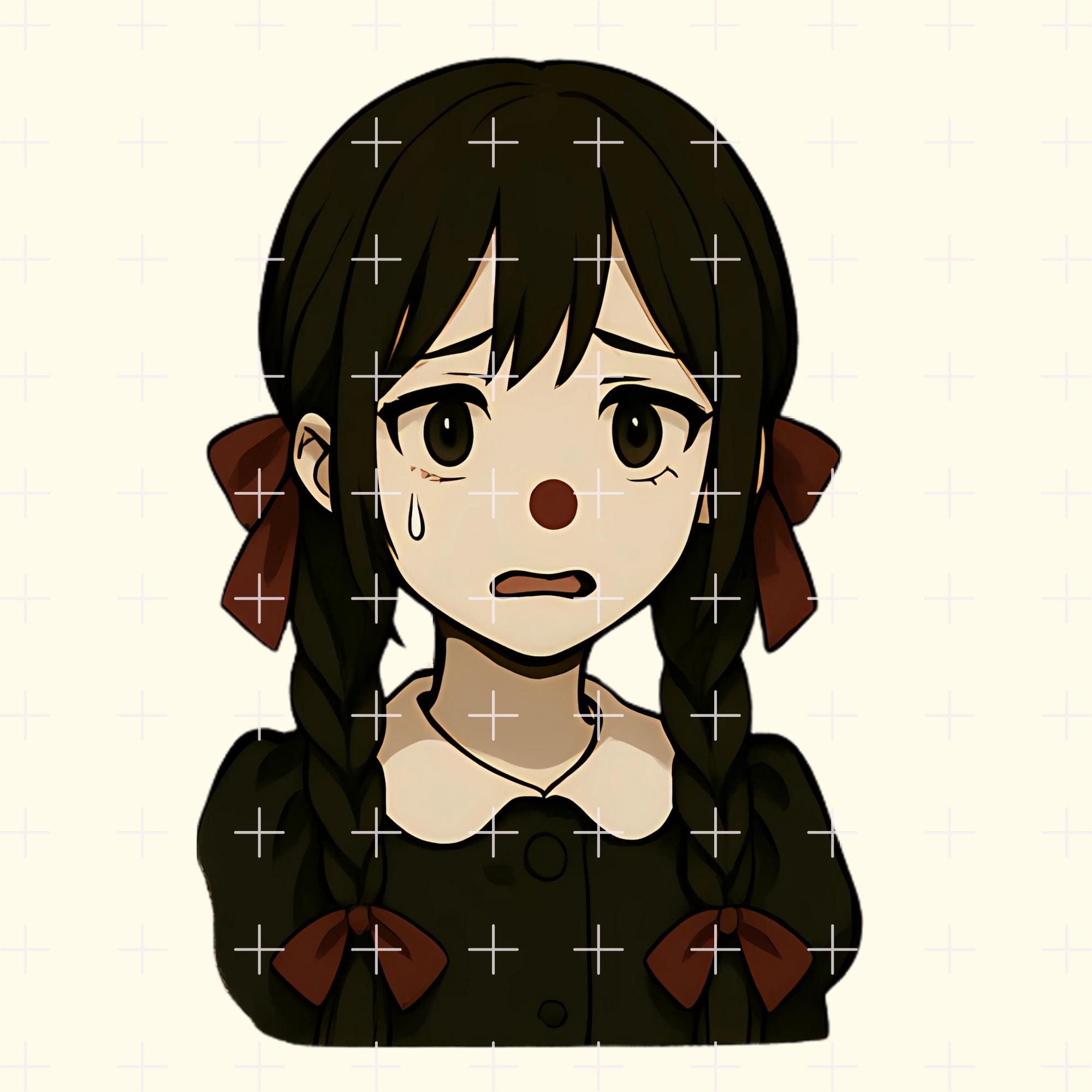 Adorable Goth Clown Shiori Pngtuber | Vtuber Avatar Assets PNG | Cute ...