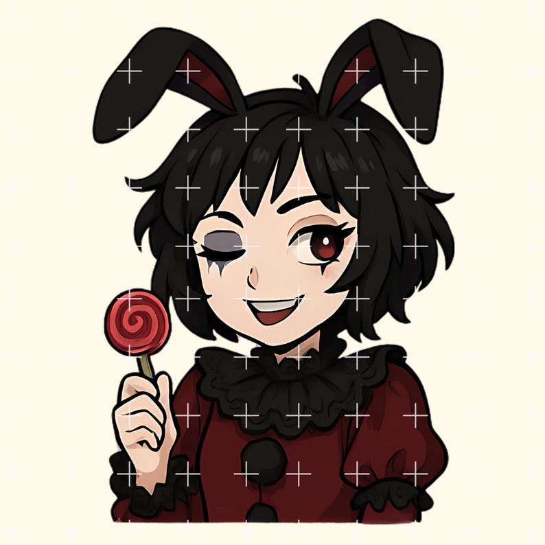 Adorable Bad Bunny Pngtuber Pack | Cute Goth Bunny Clown Avatar ...