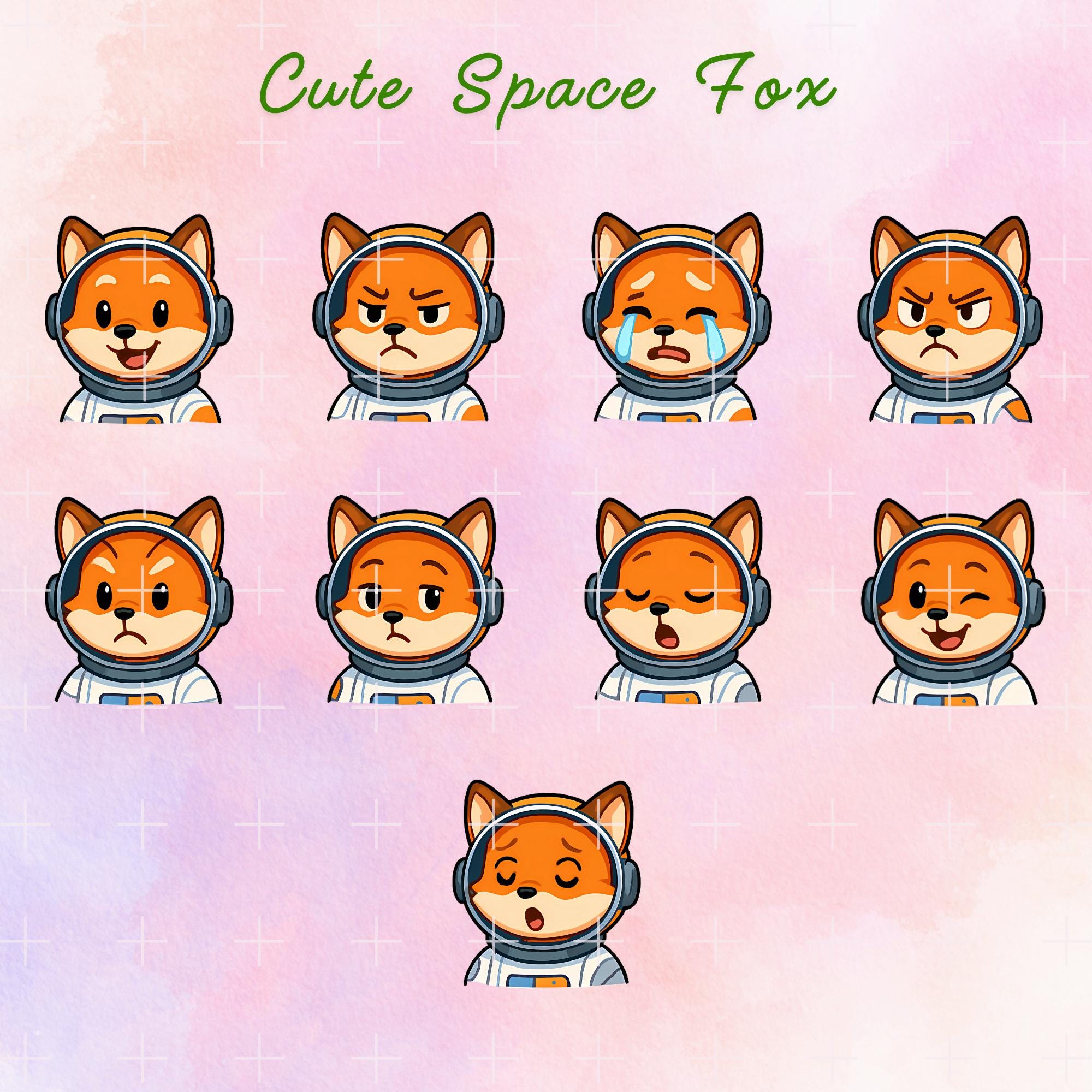 Adorable Space Fox Pngtuber Pack | Vtuber Avatar Assets PNG | Cute ...