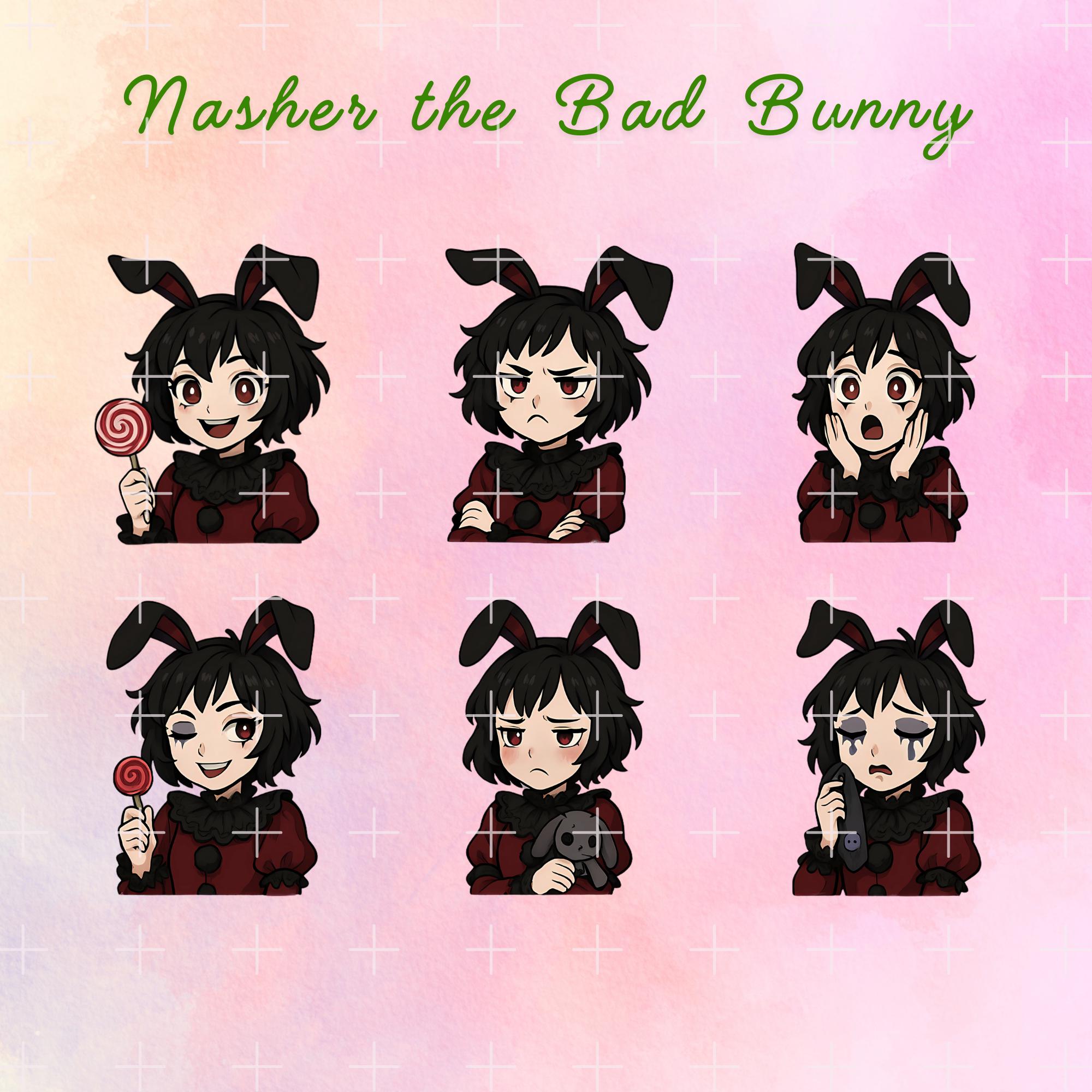 Goth Bunny Clown Pngtuber Avatar: Bad Bunny Vtuber Asset (digital ...