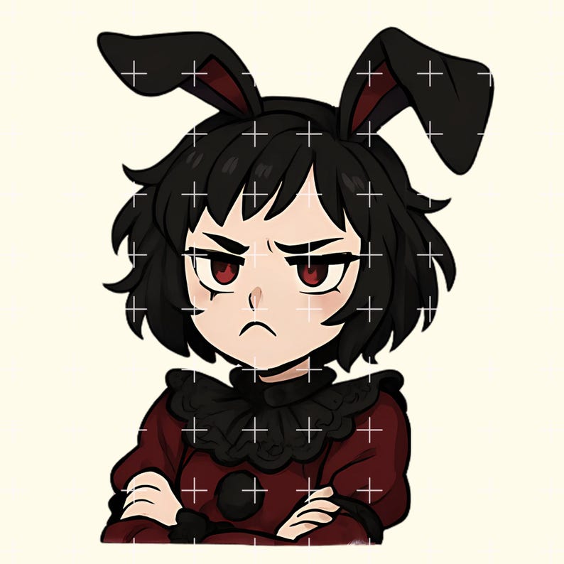 Adorable Bad Bunny Pngtuber Pack | Cute Goth Bunny Clown Avatar ...