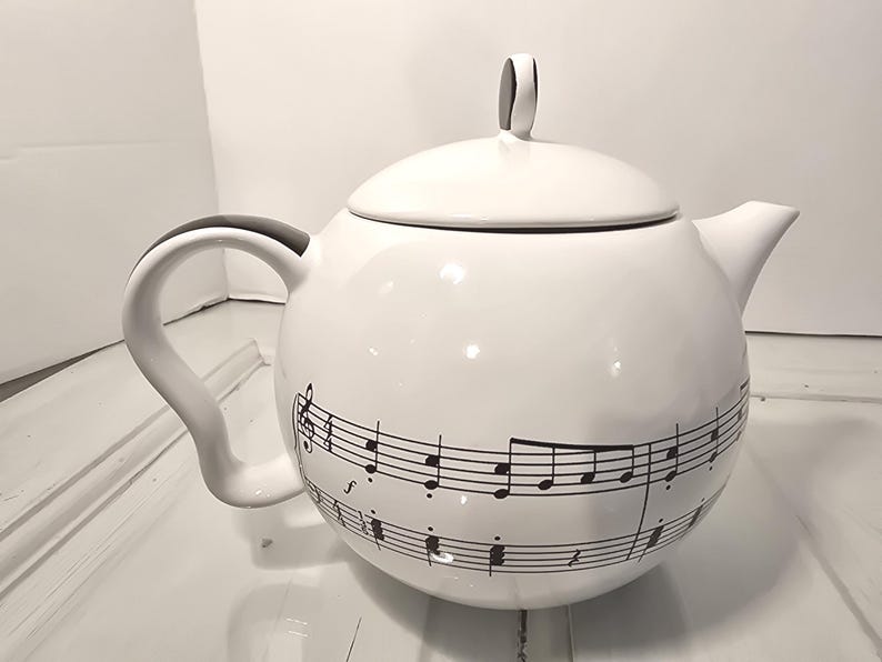 Art Deco Musical Notes Scale Ceramic Teapot - Etsy