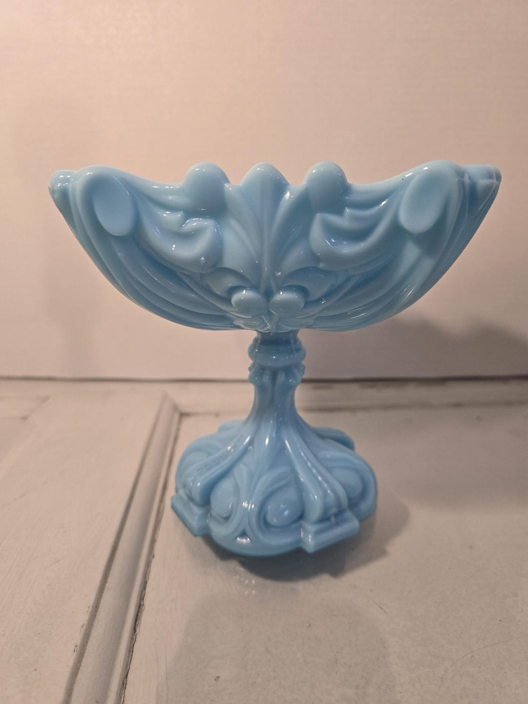 Vallerysthal Blue Opaline Compote - Etsy