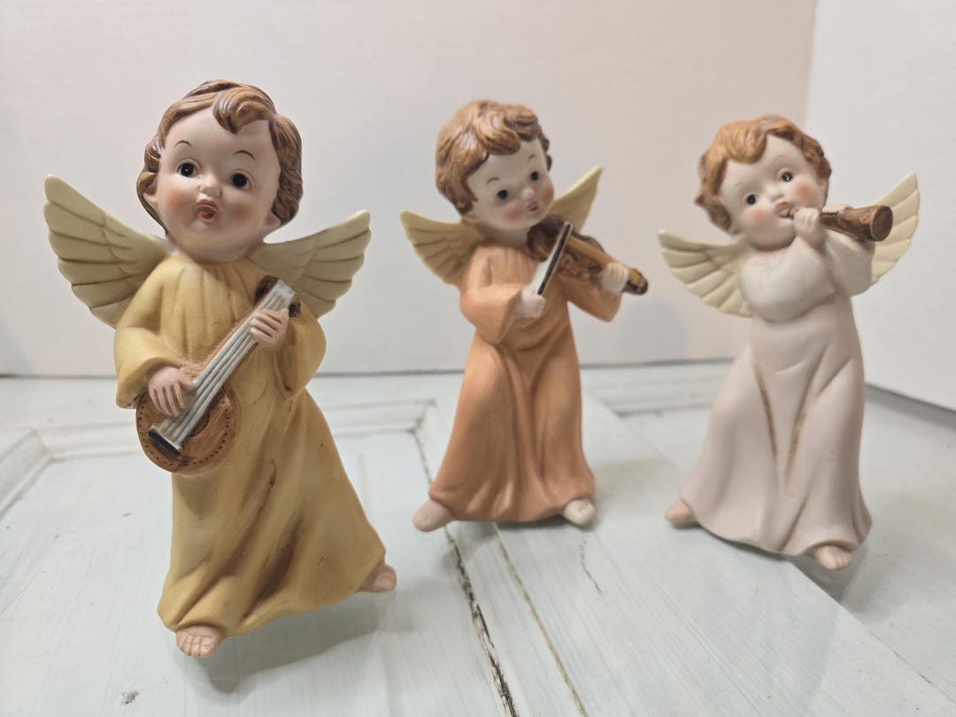 Set of 3 HOMCO Vintage Angels Playing Musical Instruments - Etsy