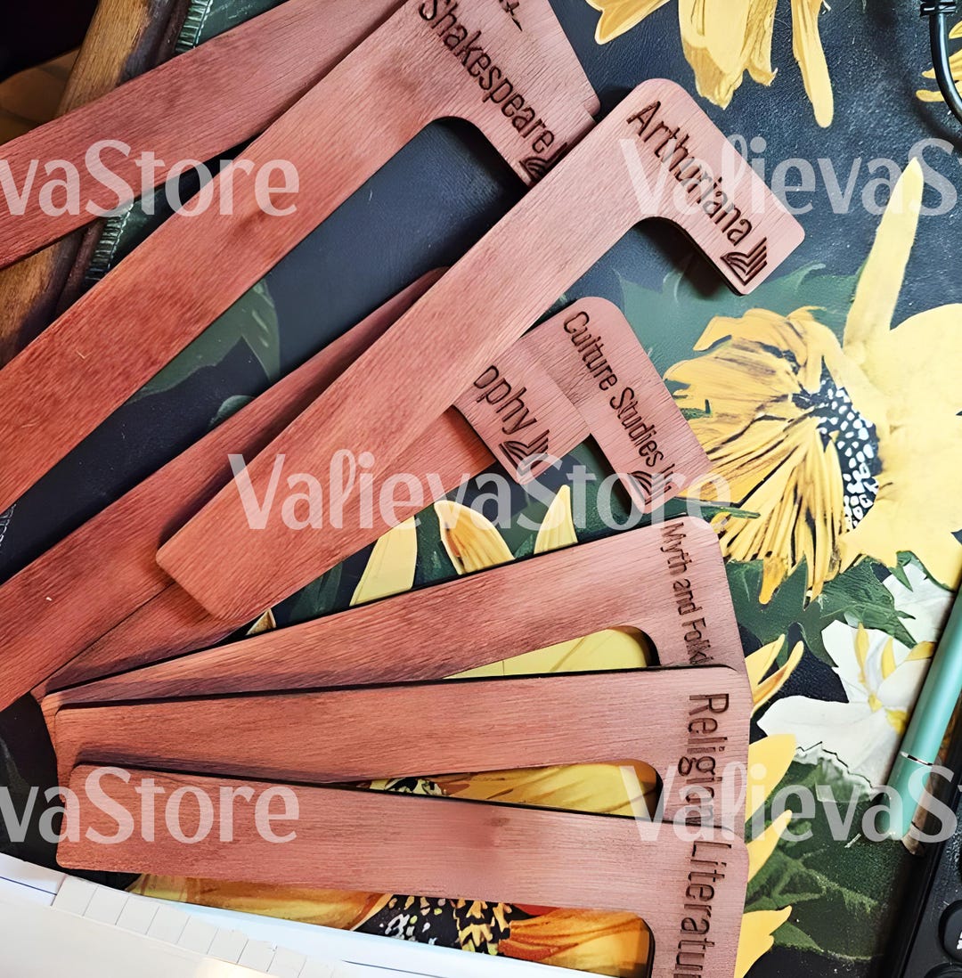 Book Shelf Dividers, Wooden Dividers, Book Genre Dividers, Book ...