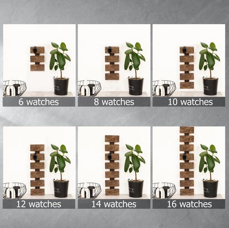 Wooden Watch Stand, Wall Mount Watch Display, Watch Holder Stand, Watch ...