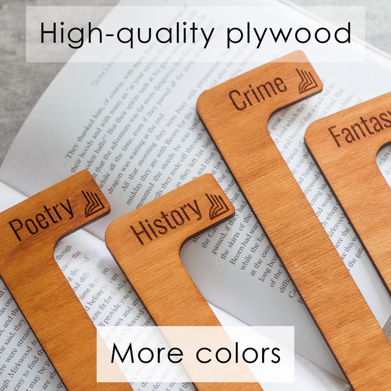 Book Shelf Dividers, Wooden Dividers, Book Genre Dividers, Book ...