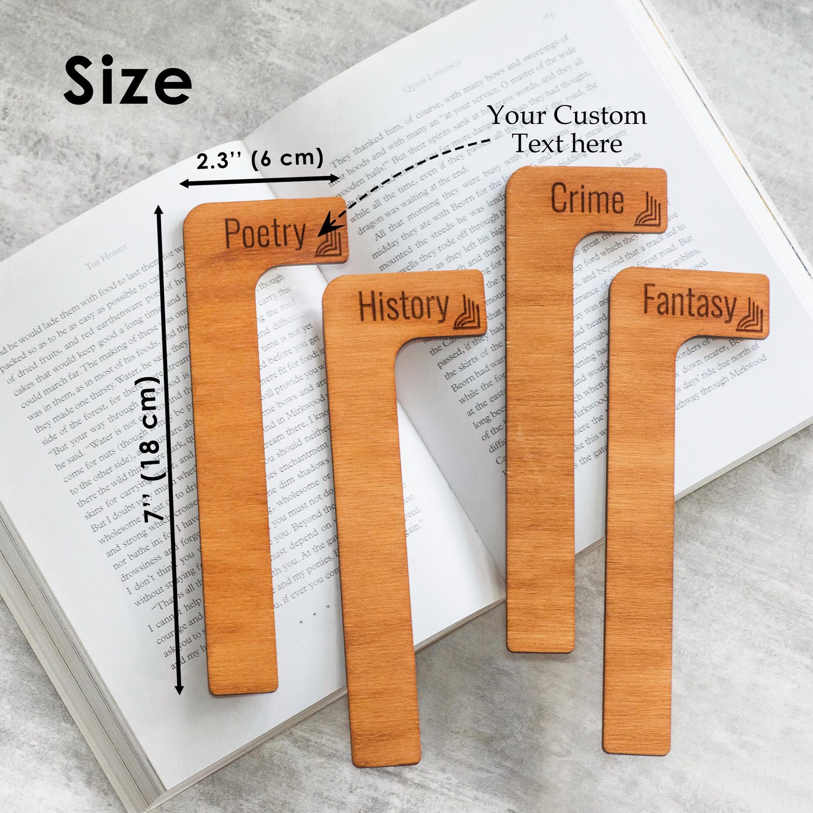 Book Shelf Dividers, Wooden Dividers, Book Genre Dividers, Book ...