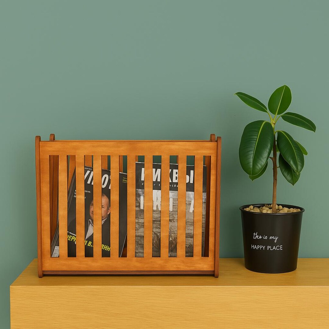 Magazine Rack Wooden, Newspaper Stand, Magazine Holder Floor, Newspaper ...