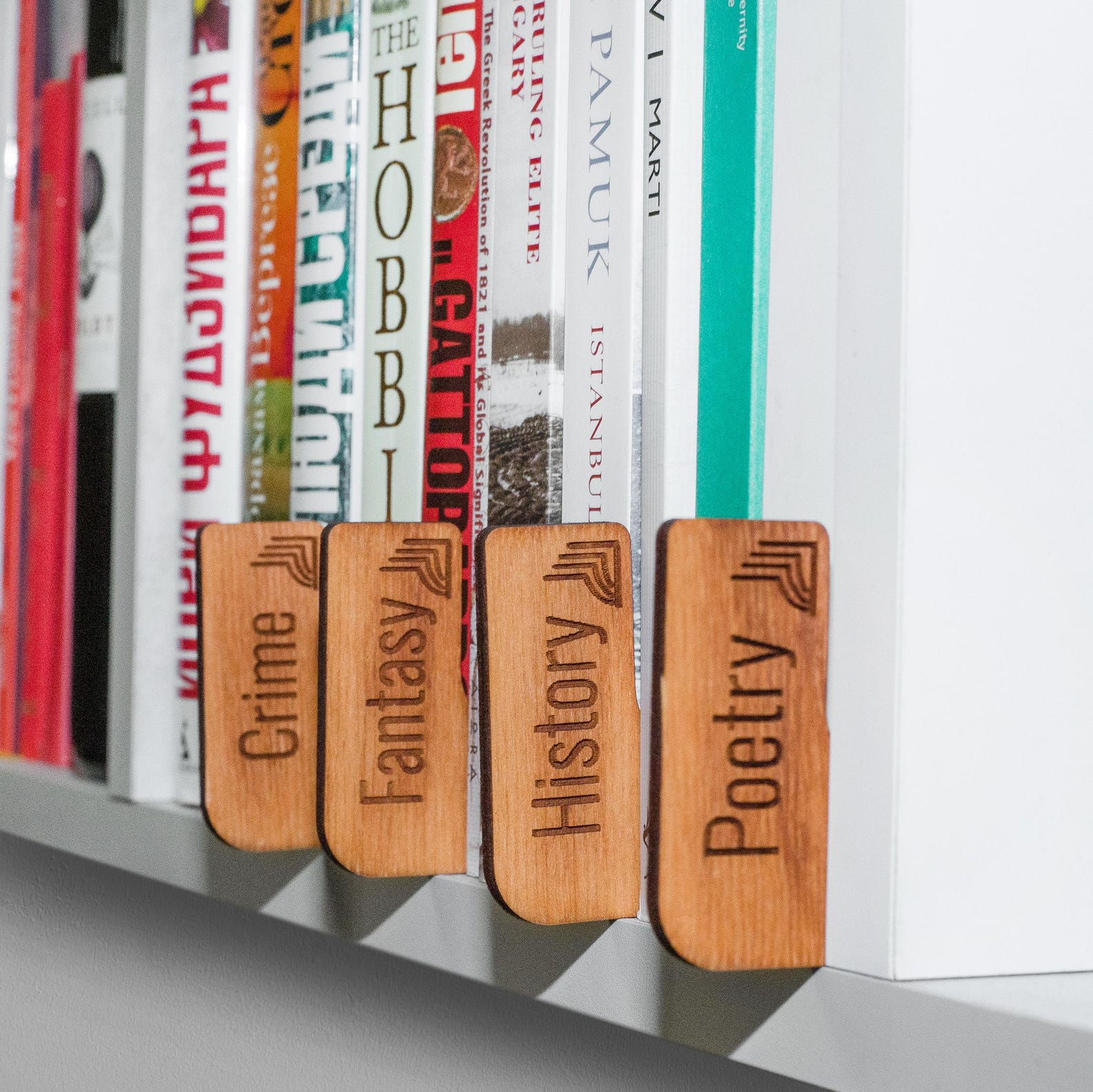 Book Shelf Dividers, Wooden Dividers, Book Genre Dividers, Book ...