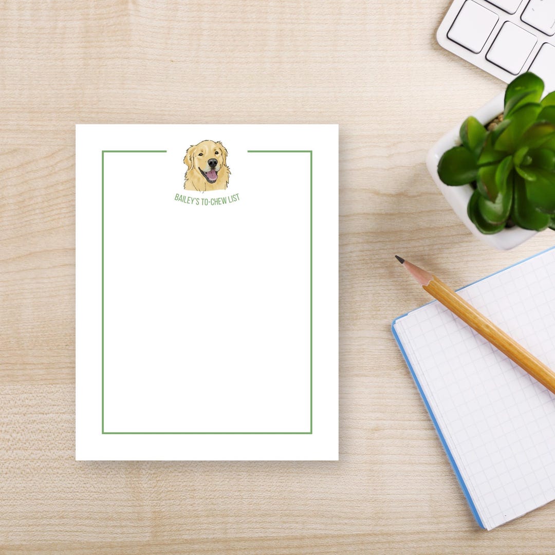 Personalized Golden Retriever Notepad | Custom Dog Stationery - Etsy