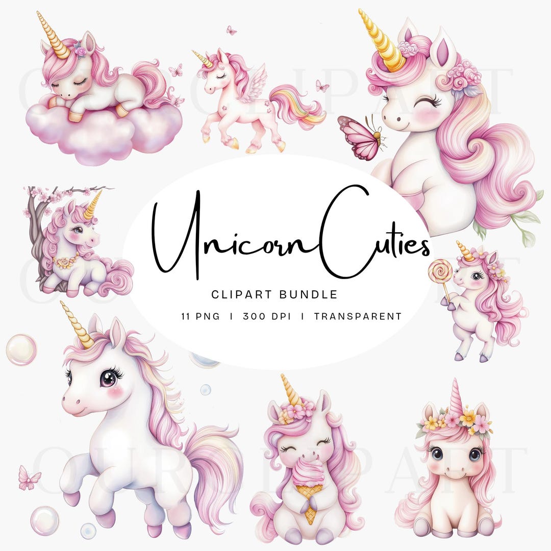 Rainbow Unicorn Watercolor Clipart, Unicorn PNG, Cute Unicorn, PNG ...
