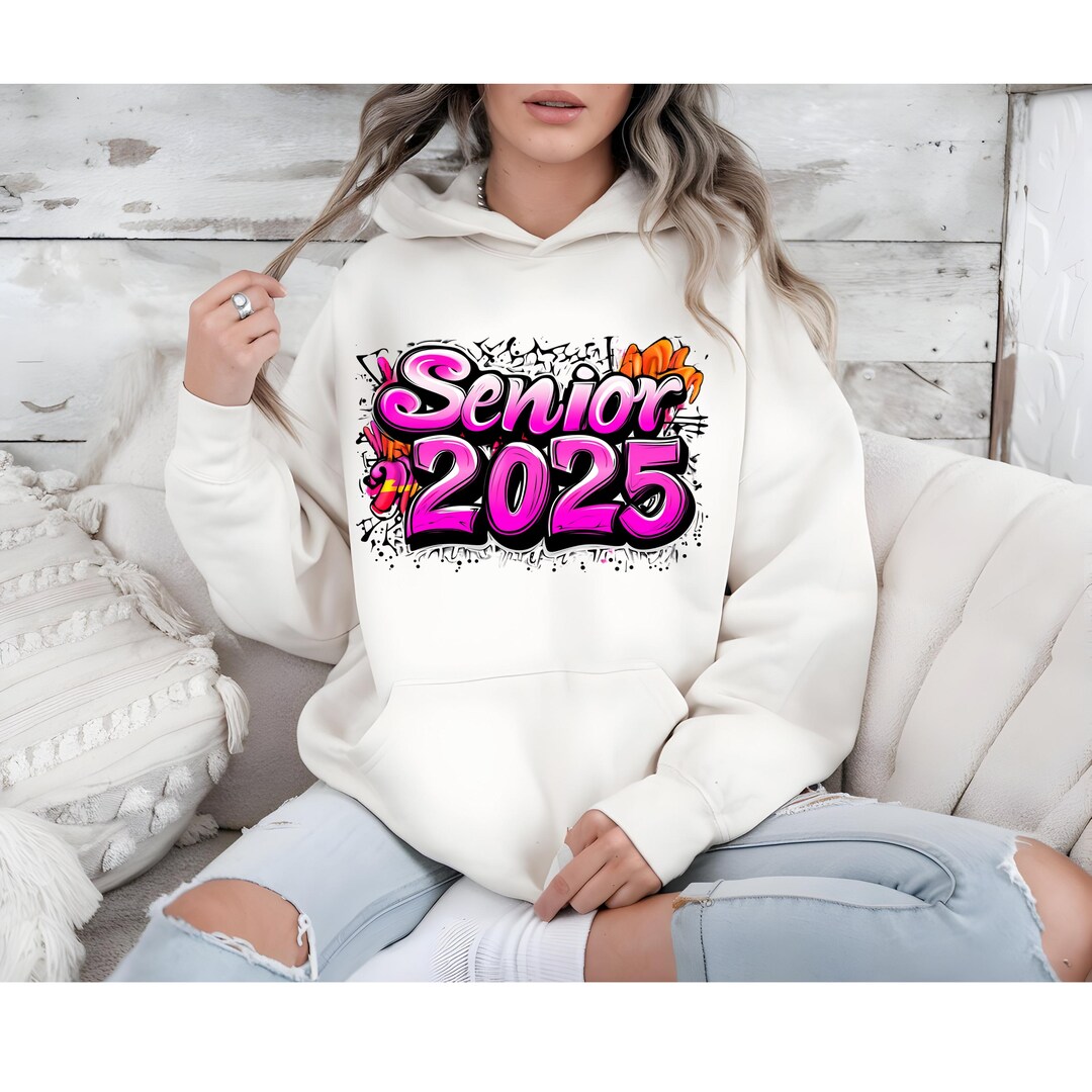 Pink Senior 2025 Clipart PNG, Graffiti Style Graduation Design ...