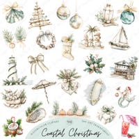 SEAS'N'GREETINGS, Nautical Christmas Illustrations, Printable Digital ...