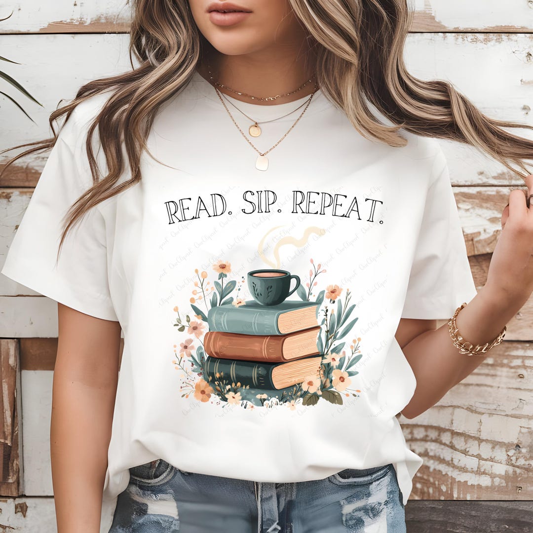 Read Sip Repeat PNG, Book Coffee Clipart, Cozy Reading, Book Lover ...