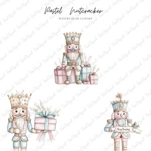 Pastel Nutcracker Clipart Bundle, Cute Pink Christmas PNG Set, Preppy ...