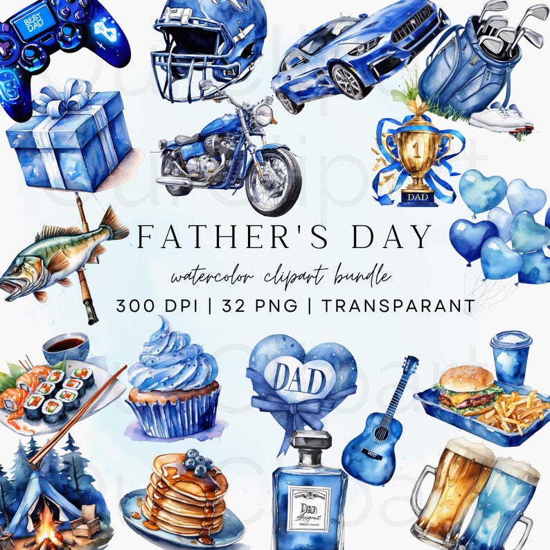 Father's Day Watercolor Clipart, Father's Day Png, Father and Child Art ...
