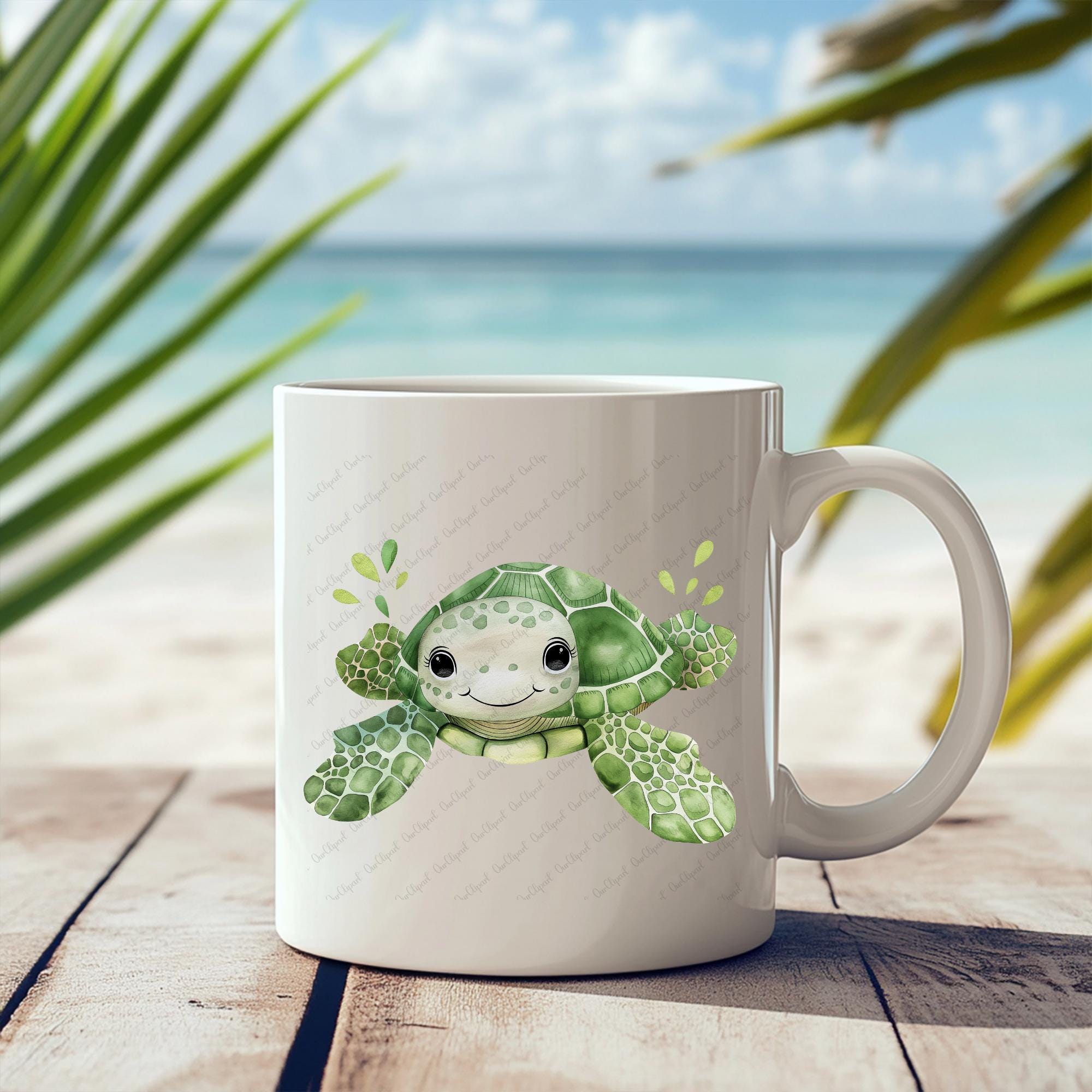 Cute Sea Life PNG Bundle, Watercolor Ocean Animals, Mermaids, Coral ...