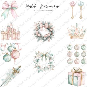 Pastel Nutcracker Clipart Bundle, Cute Pink Christmas PNG Set, Preppy ...