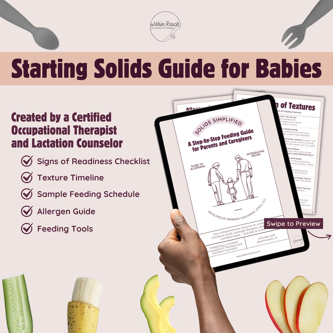 Baby Led Weaning Parent Guide, Starting Solids Meal Plan for Babies, OT ...