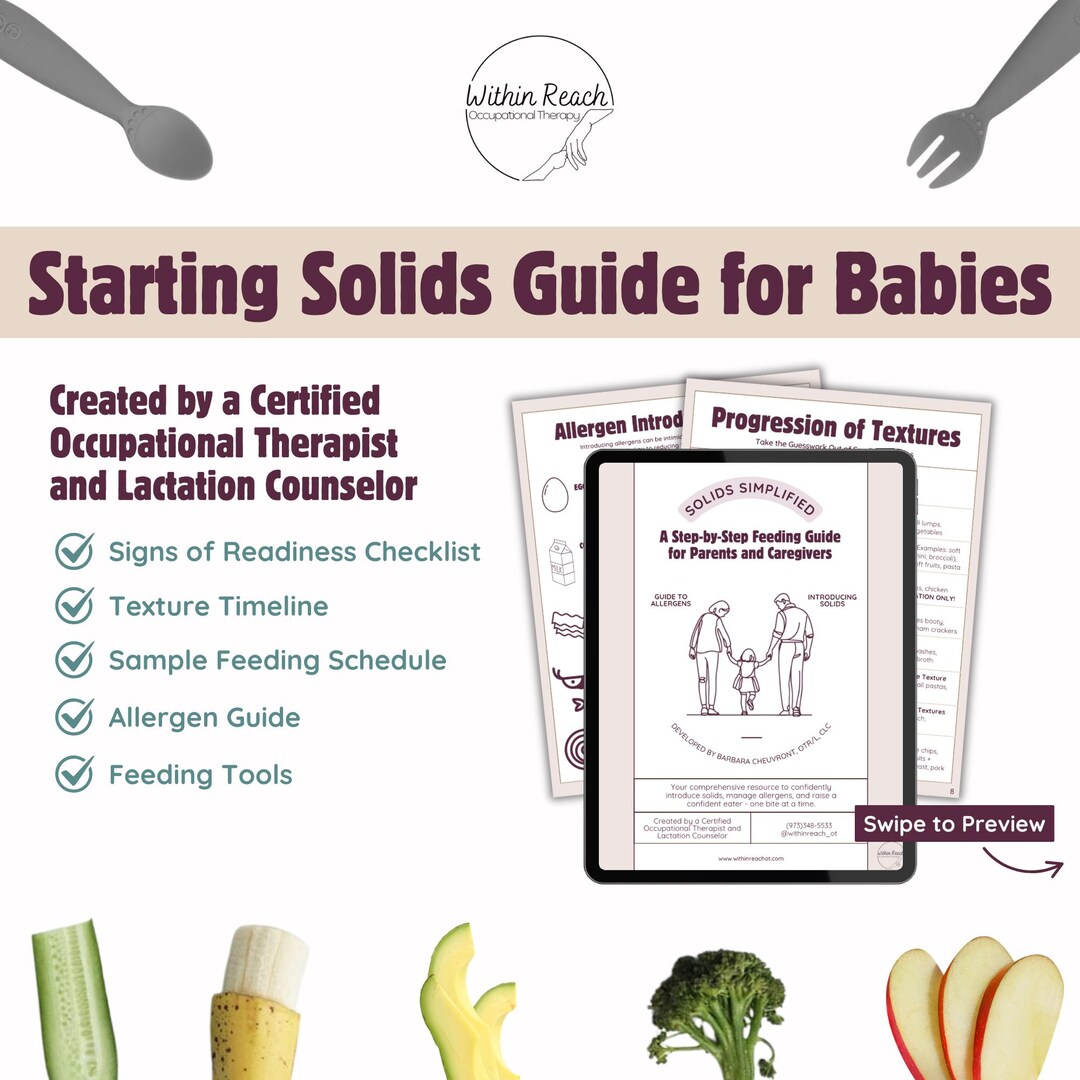 Starting Solids Guide Baby Feeding Schedule Texture Chart Baby Food ...