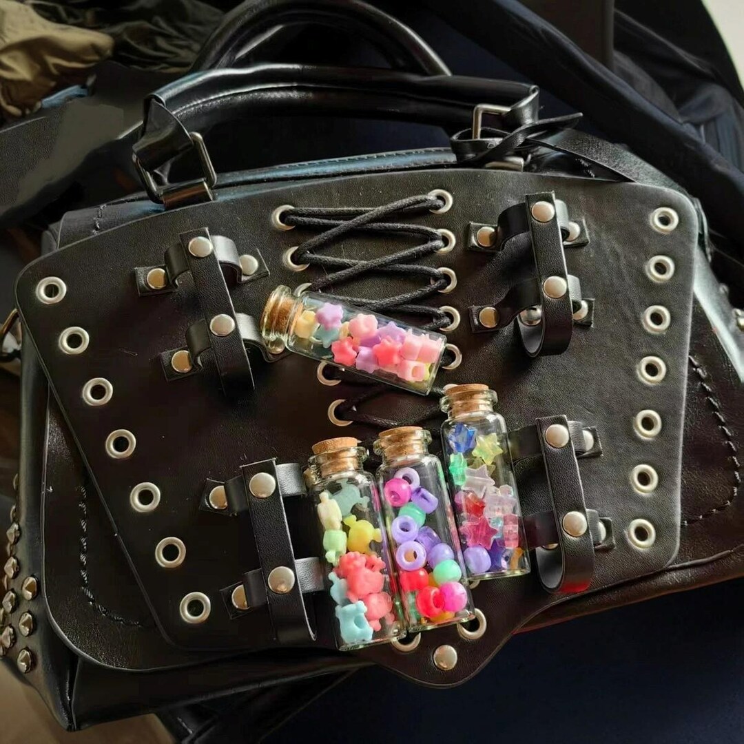 Gothic Punk Rock Corset Handbag With Potion Bottles - Y2K Alt Grunge ...