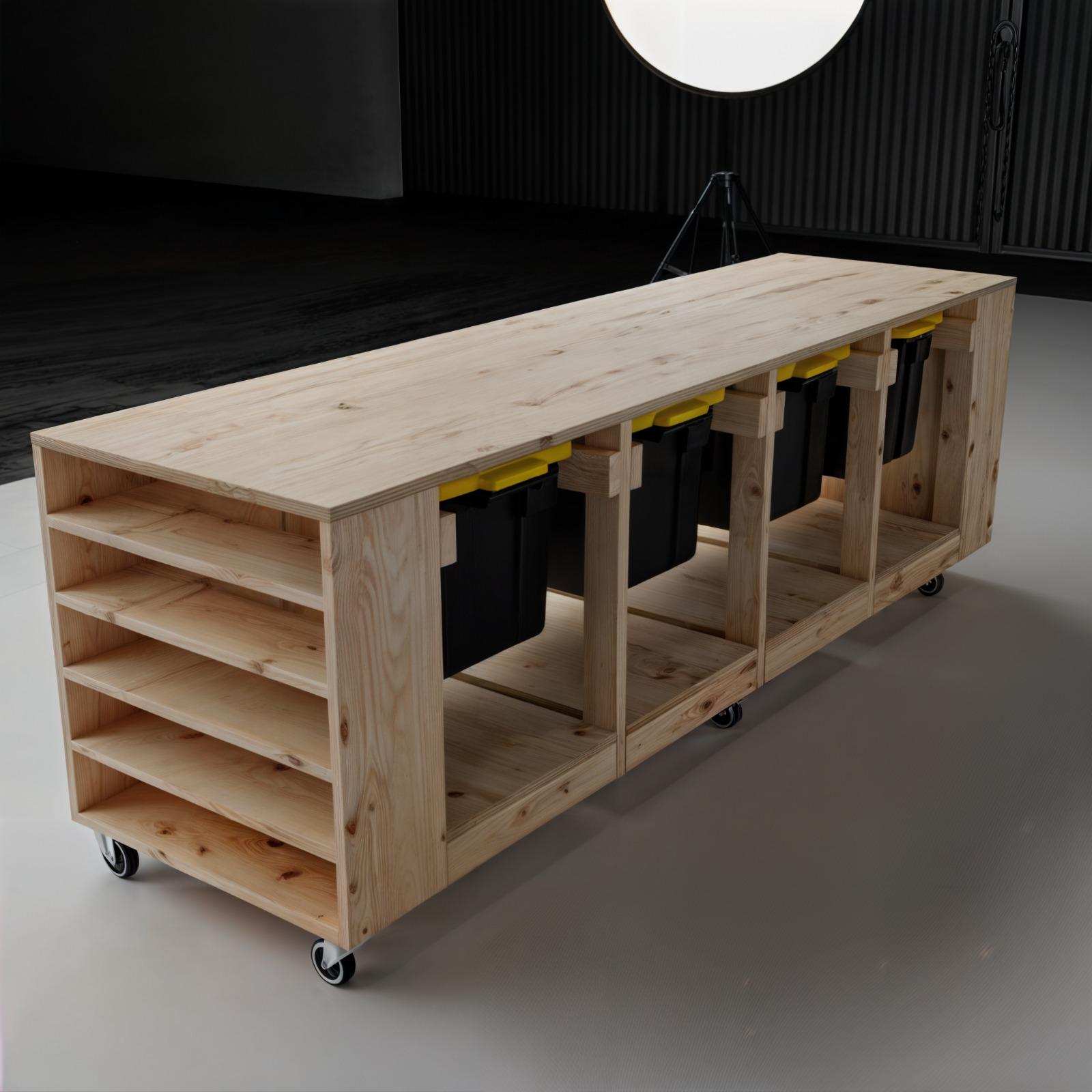 Tote Storage Work Bench | Wood Working Plans | Tote Storage | Storage ...