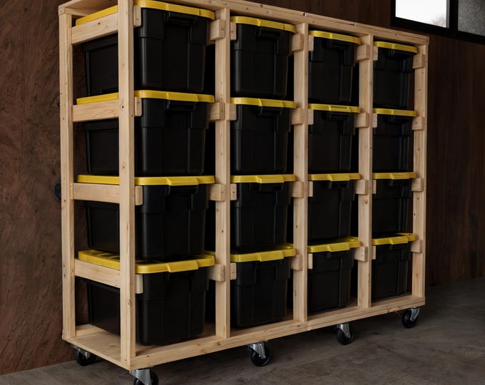 27 Gallon Tote Storage Plans | Garage Shelving | Tote Storage | Wood ...