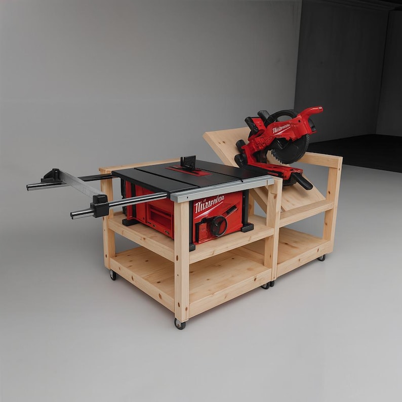 Miter Saw Table Plans: DIY Workbench, Milwaukee Compatible (PDF ...