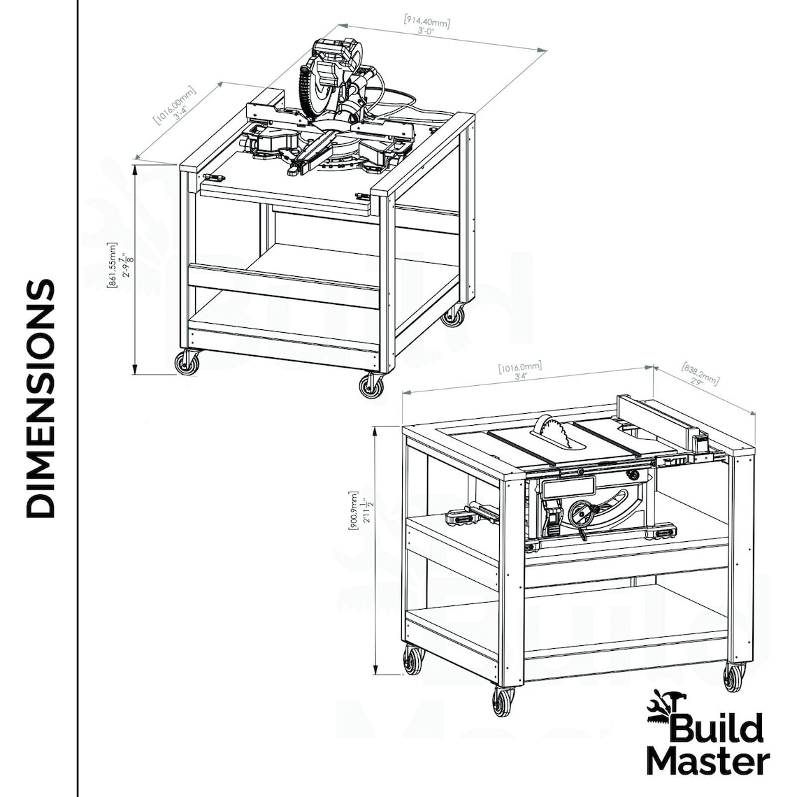 Miter Saw Table Plans: DIY Workbench, Milwaukee Compatible (PDF ...