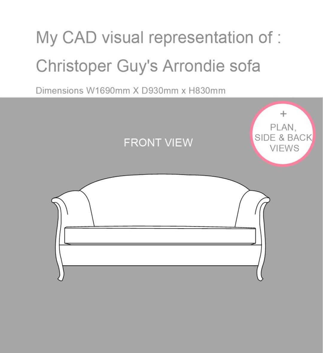 2D CAD Block in Plan, Front, Side and Back View of Christopher Guy's ...