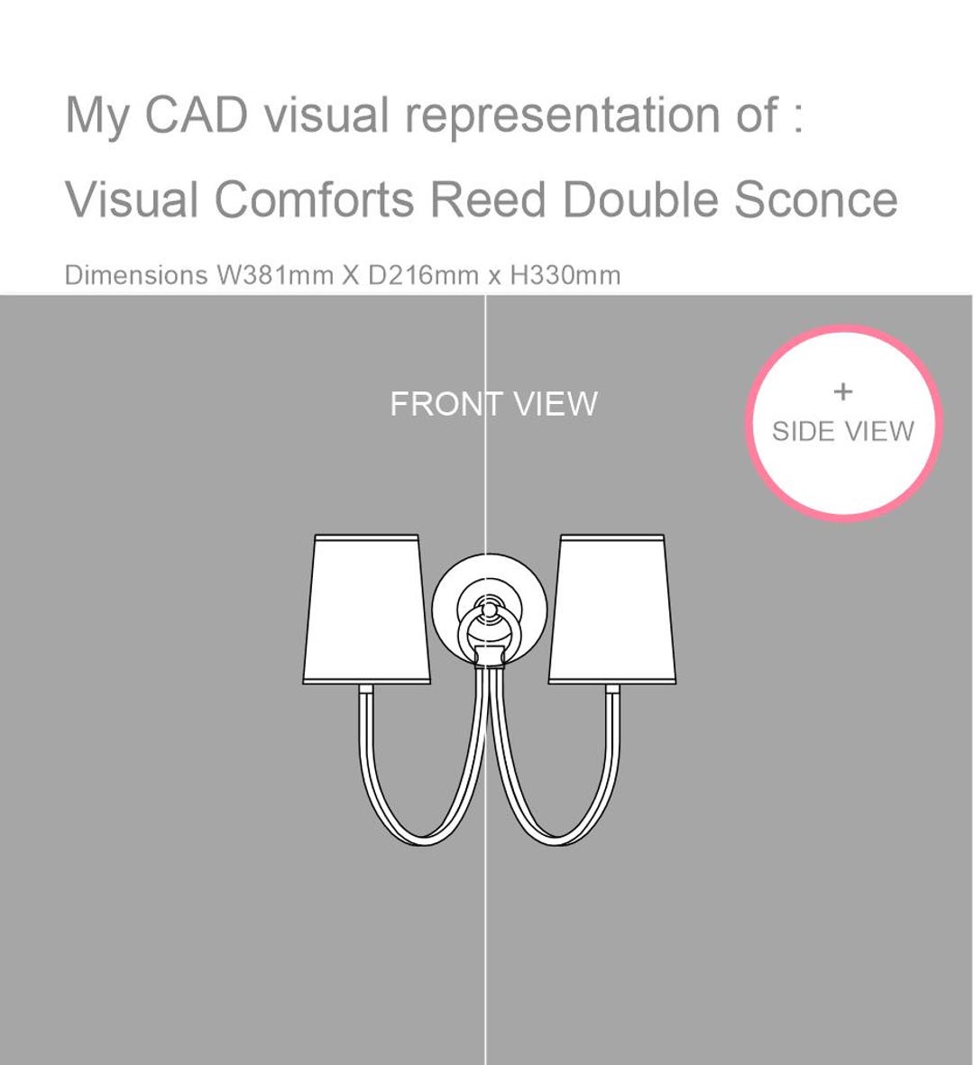2D CAD Block in Plan, Front, Side and Back View of Visual Comfort's ...