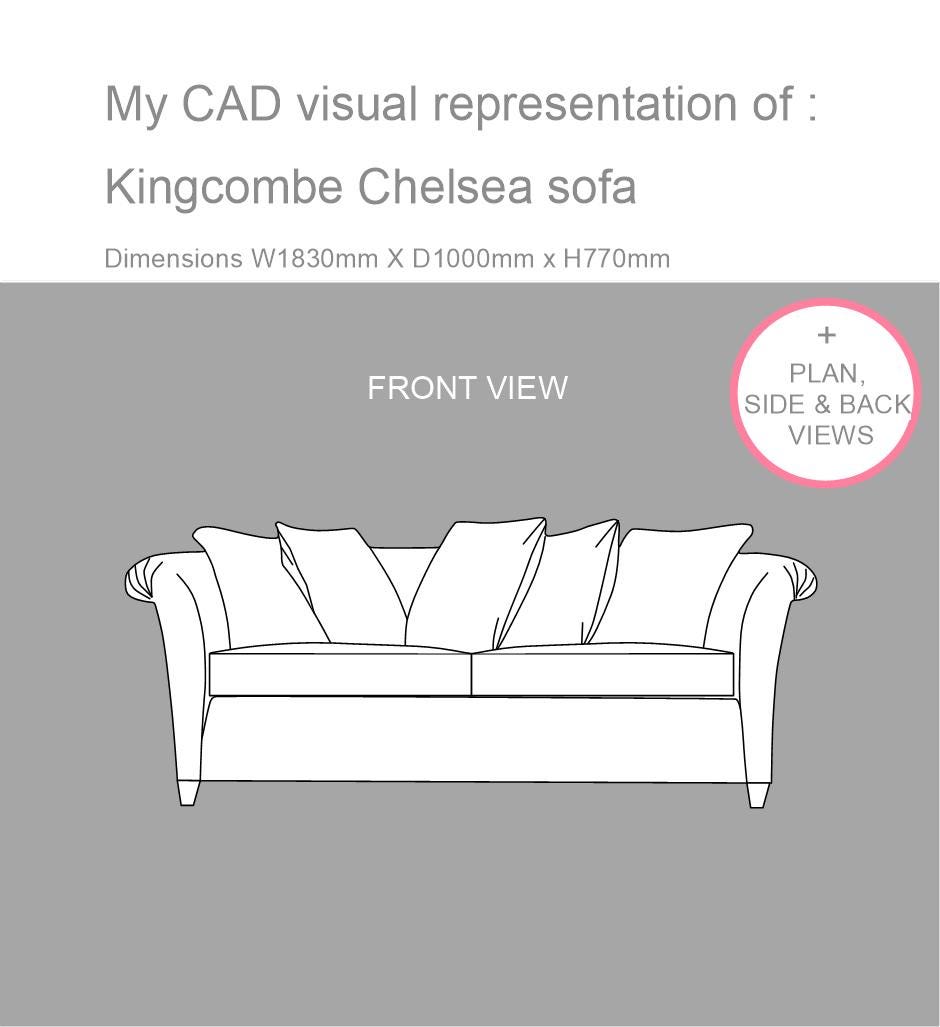 2D CAD Block in Plan, Front, Side and Back View of Kingcombe's Chelsea ...