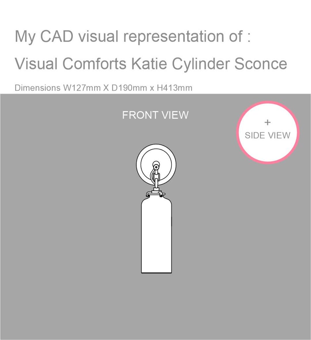 2D CAD Block in Plan, Front, Side and Back View of Visual Comfort's ...