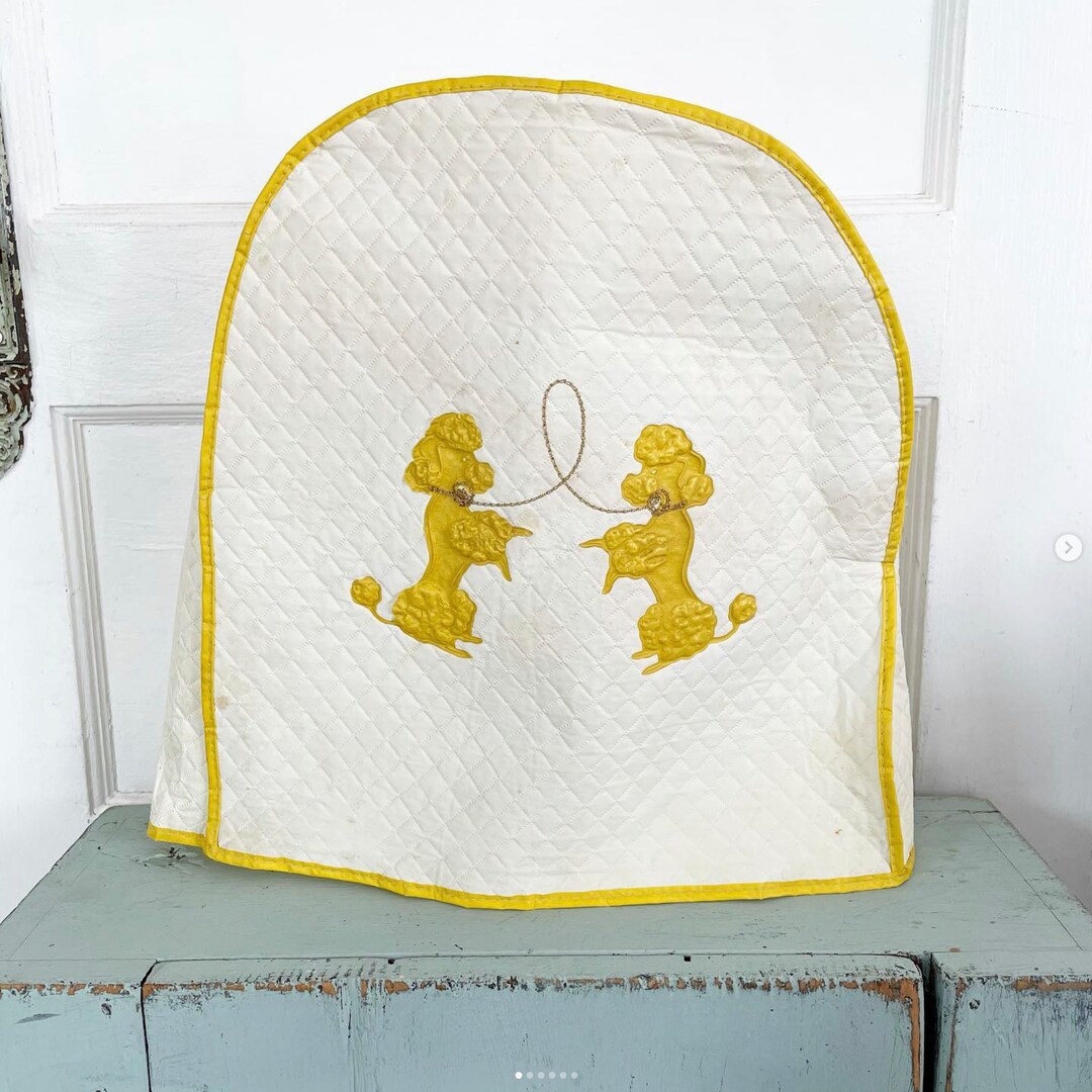 Vintage Poodle Dog Toaster Cover Quilted Vinyl Appliances Yellow Trim ...