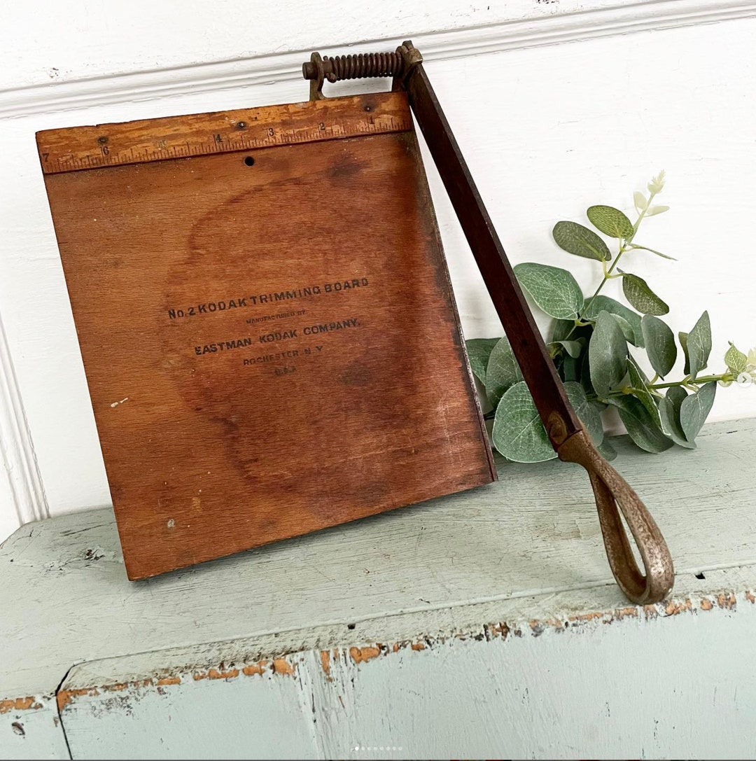 Vintage Wood Paper Cutter Trimmer Eastman Kodak Company Rochester, NY ...