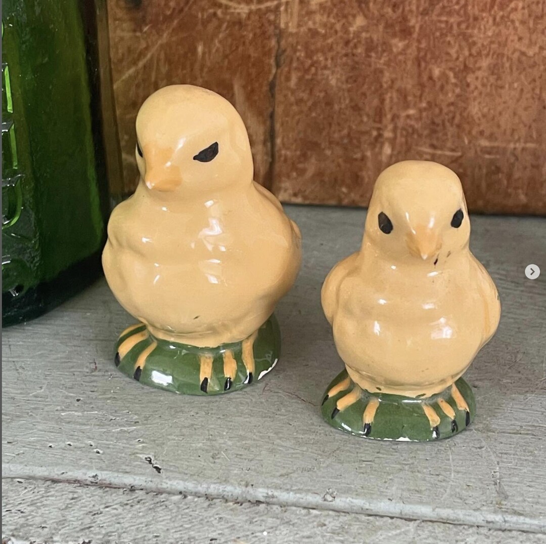 Vintage Easter Chicks Figurines CHOICE Ceramic Pair OR Single Bisque ...
