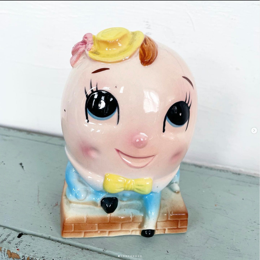 Vintage Humpty Dumpty Planter Vase Big Eye Anthropomorphic Nancy Pew ...