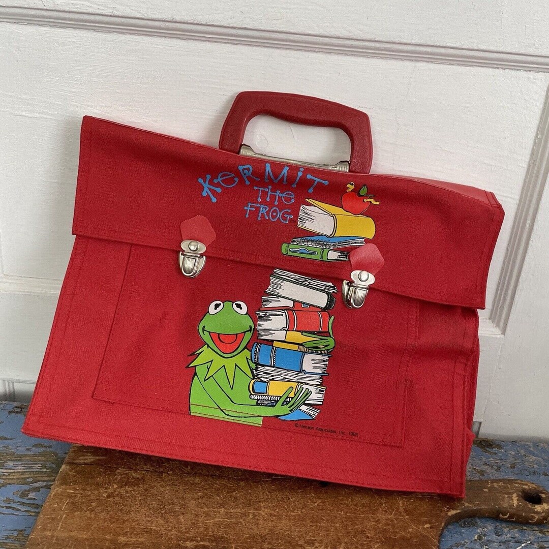 Kermit the Frog Muppet Bag Child's Briefcase Red Butterfly Original ...