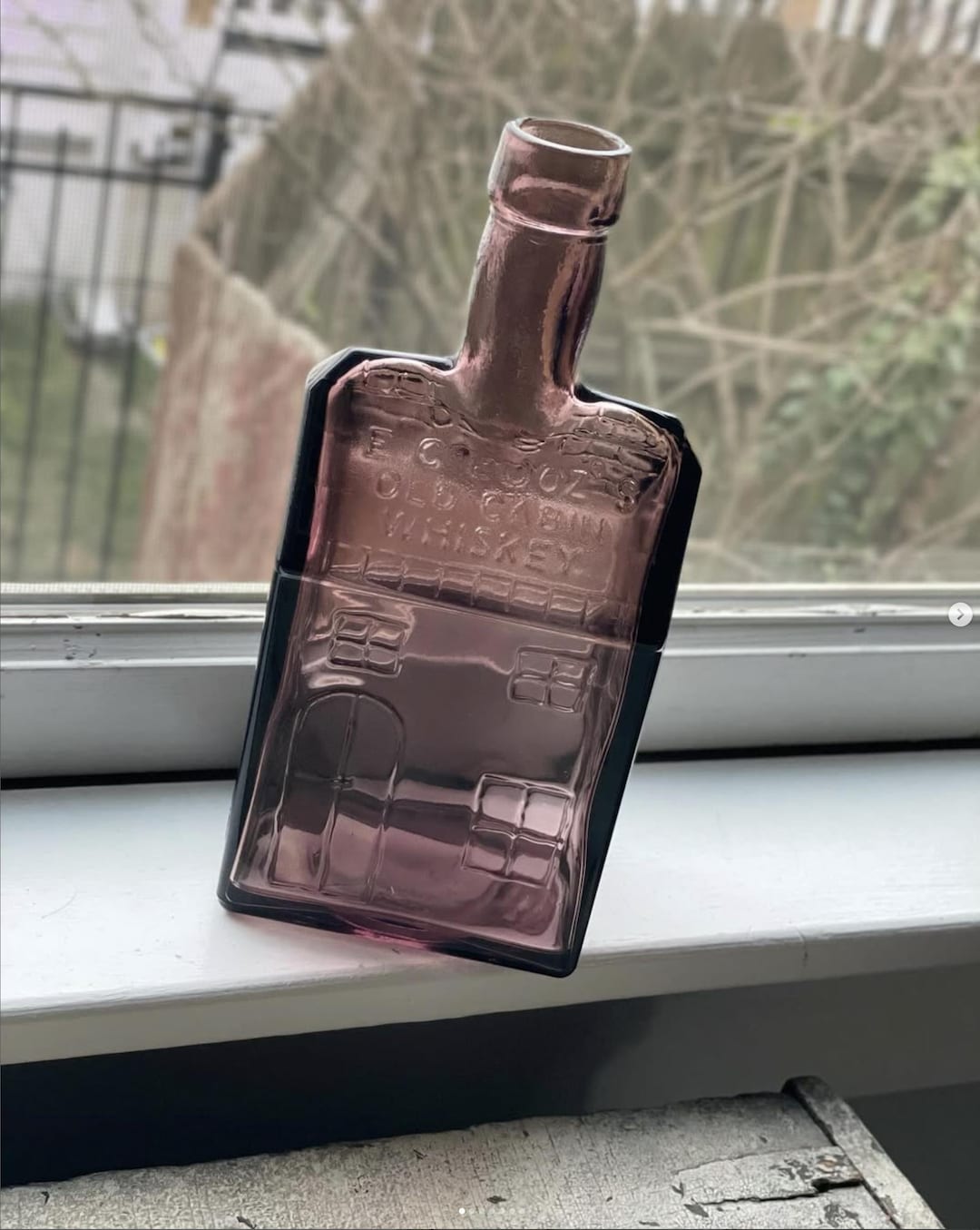 Vintage Glass Bottle House Cabin Amethyst Purple Wheaton Boozs Old ...