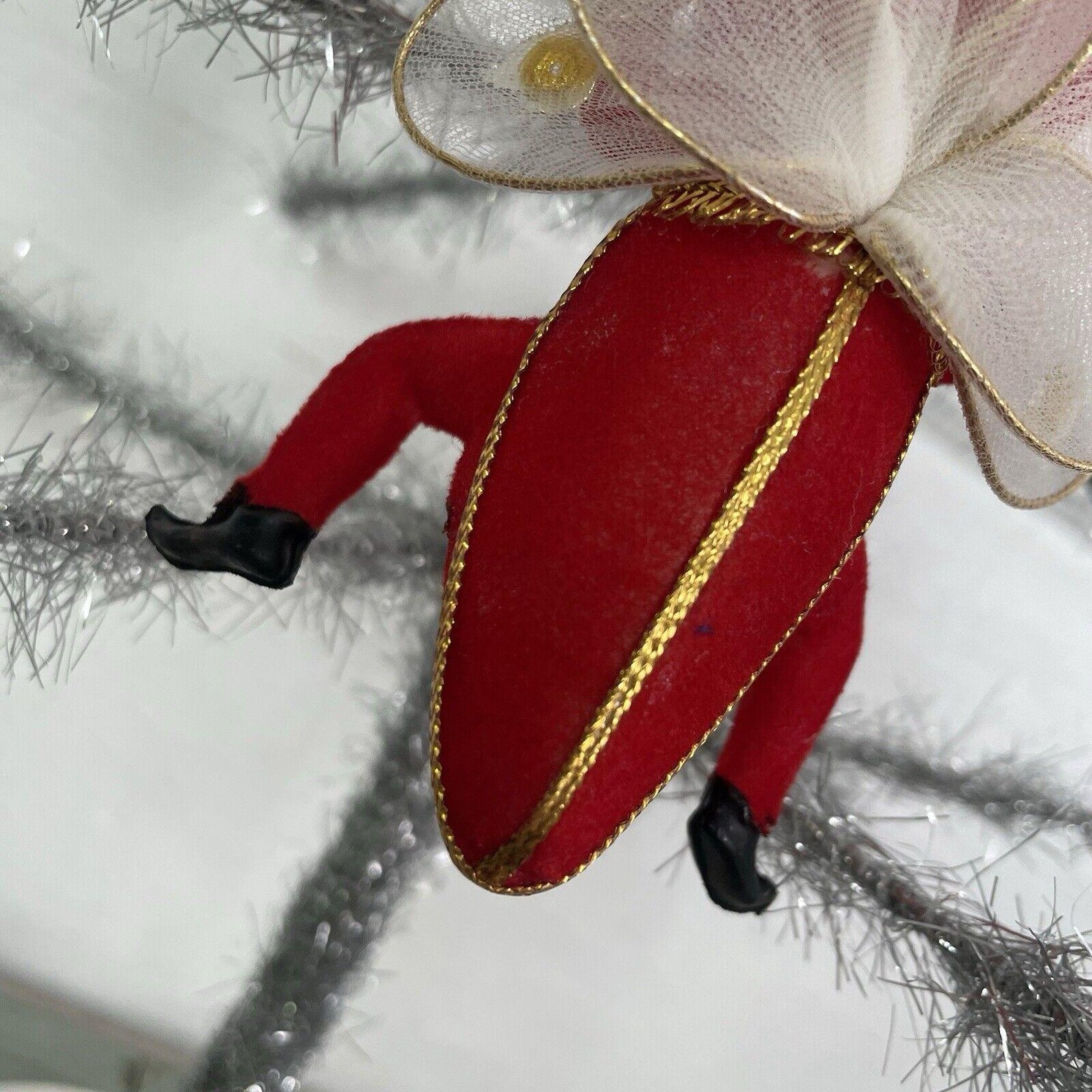Vintage Pixie Bug Butterfly Anthropomorphic Flocked Red Christmas ...