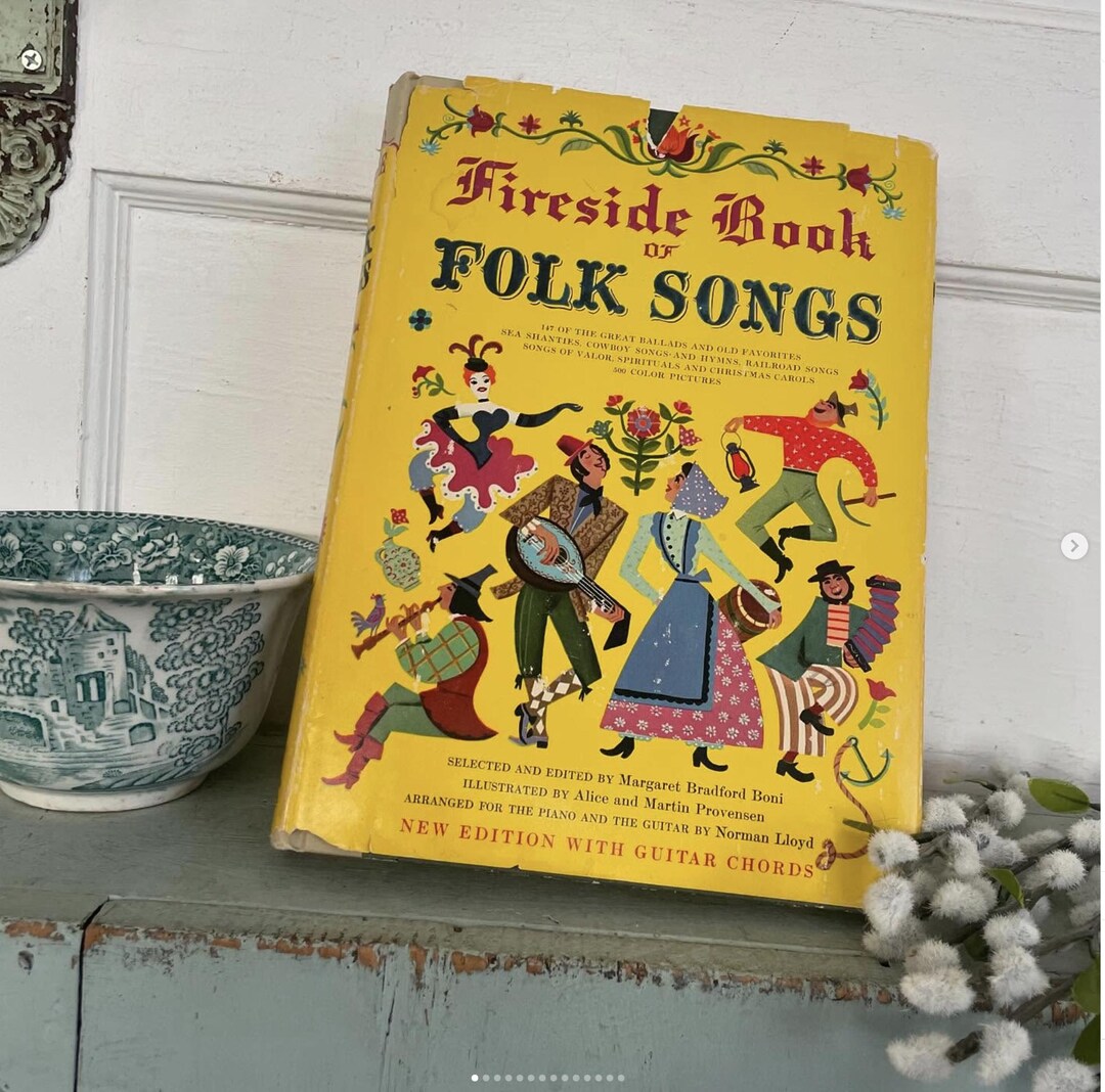 Vintage Fireside Book of Folk Songs Hard Cover 1947 Illustrated ...