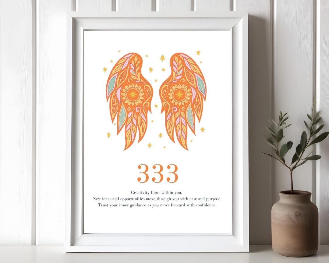 333 Angel Number Poster, Digital Download Spiritual Wall Art ...