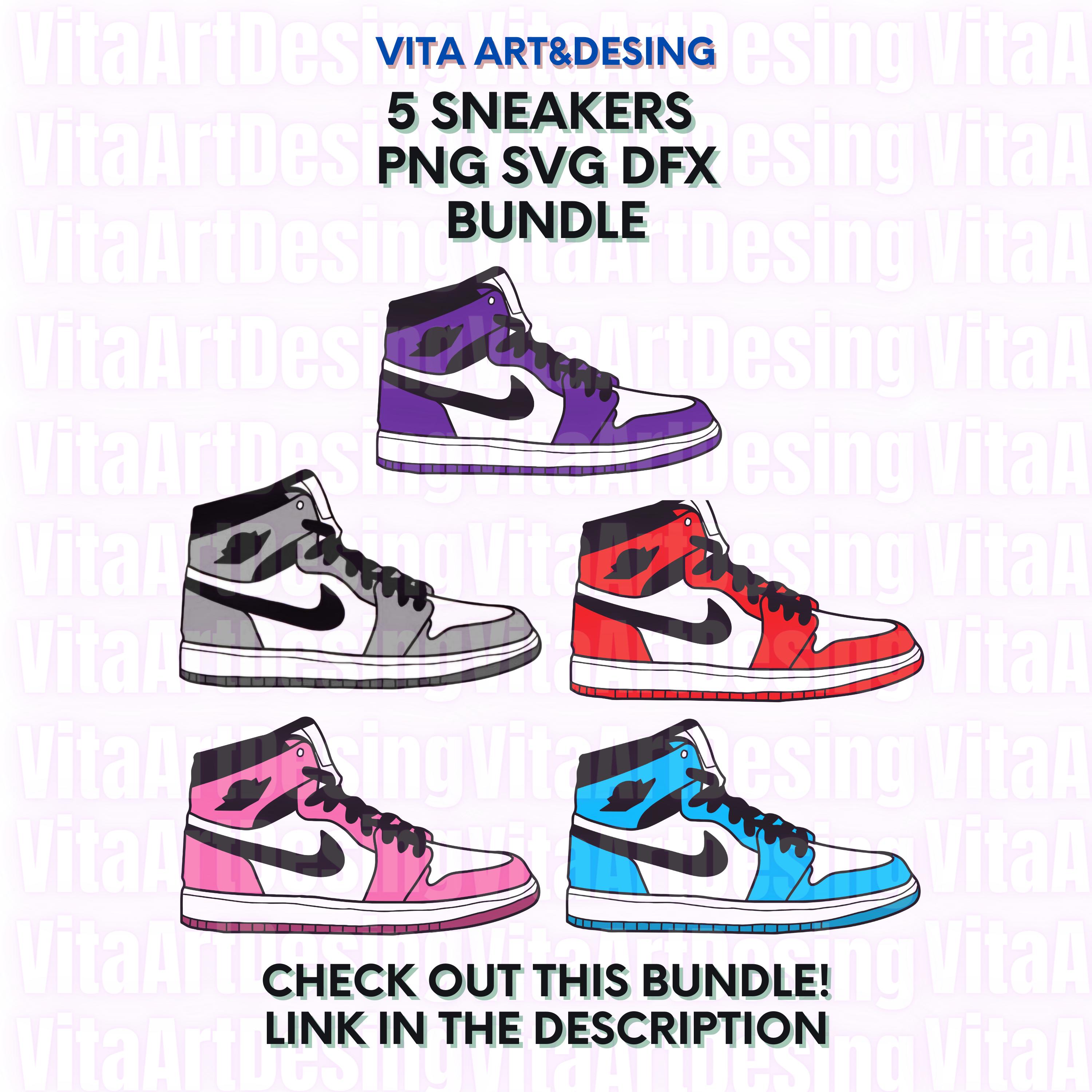 Shoes Png Svg Dxf Nikes Sneakers, Sneakers Png File Bundle,nikes ...