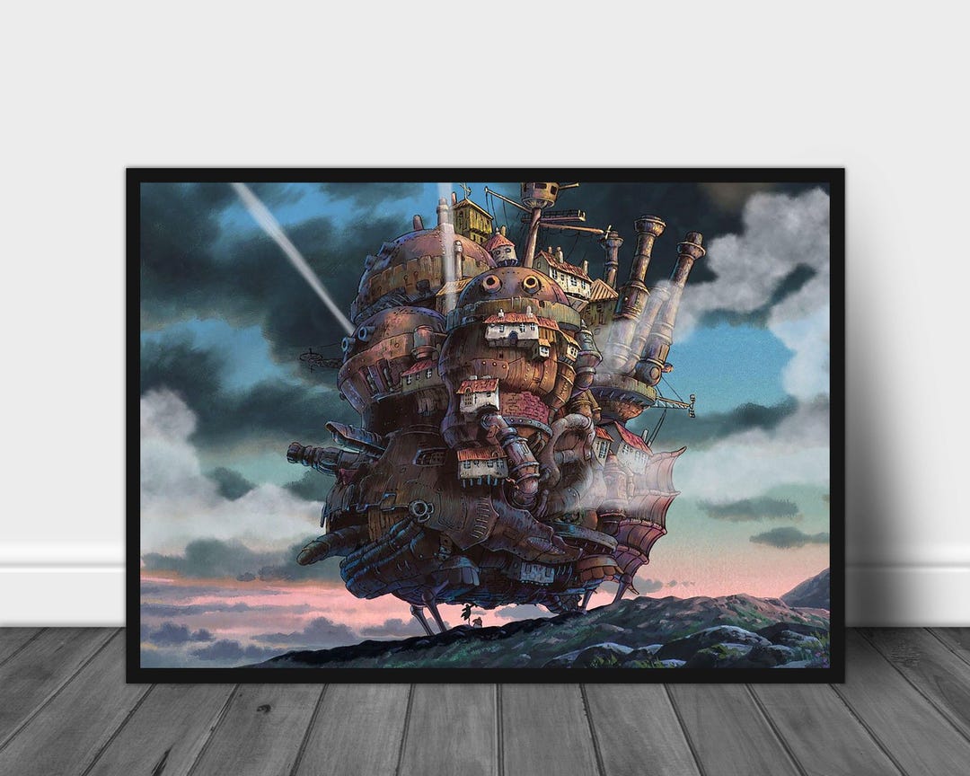 Howl's Moving Castle Art Print, Sophie and Howl Art, Anime Wall Art ...