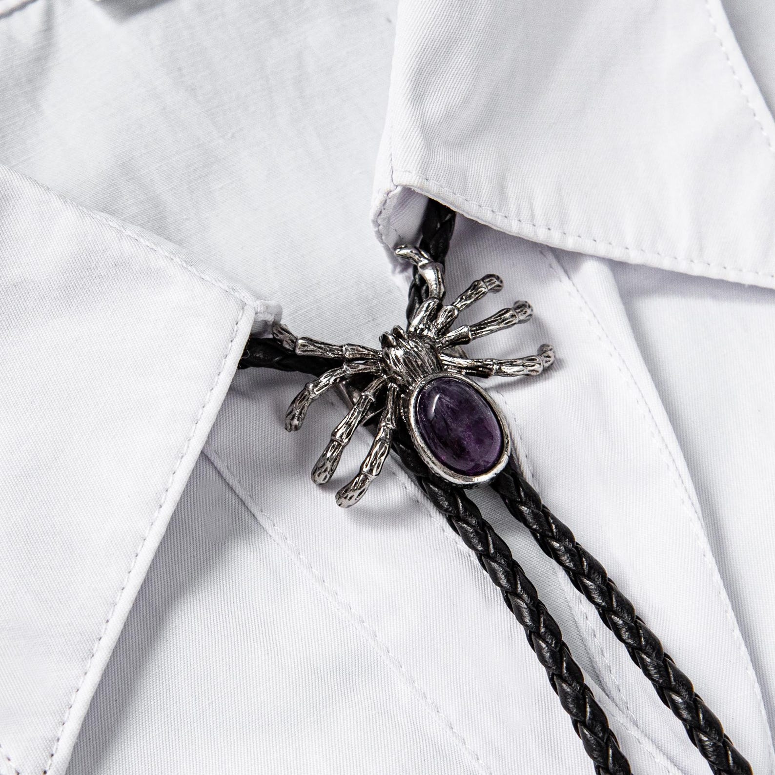 Bolo Ties, Spider Gem Bolo Tie, Bolo Tie With Leather Cord, Women Bolo ...